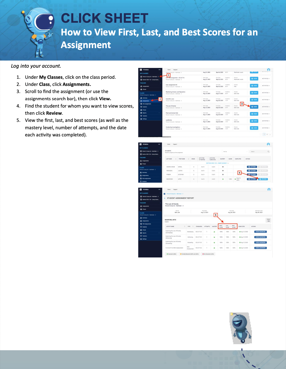 View a Student's First, Last, and Best Scores on an Activity – Penda ...