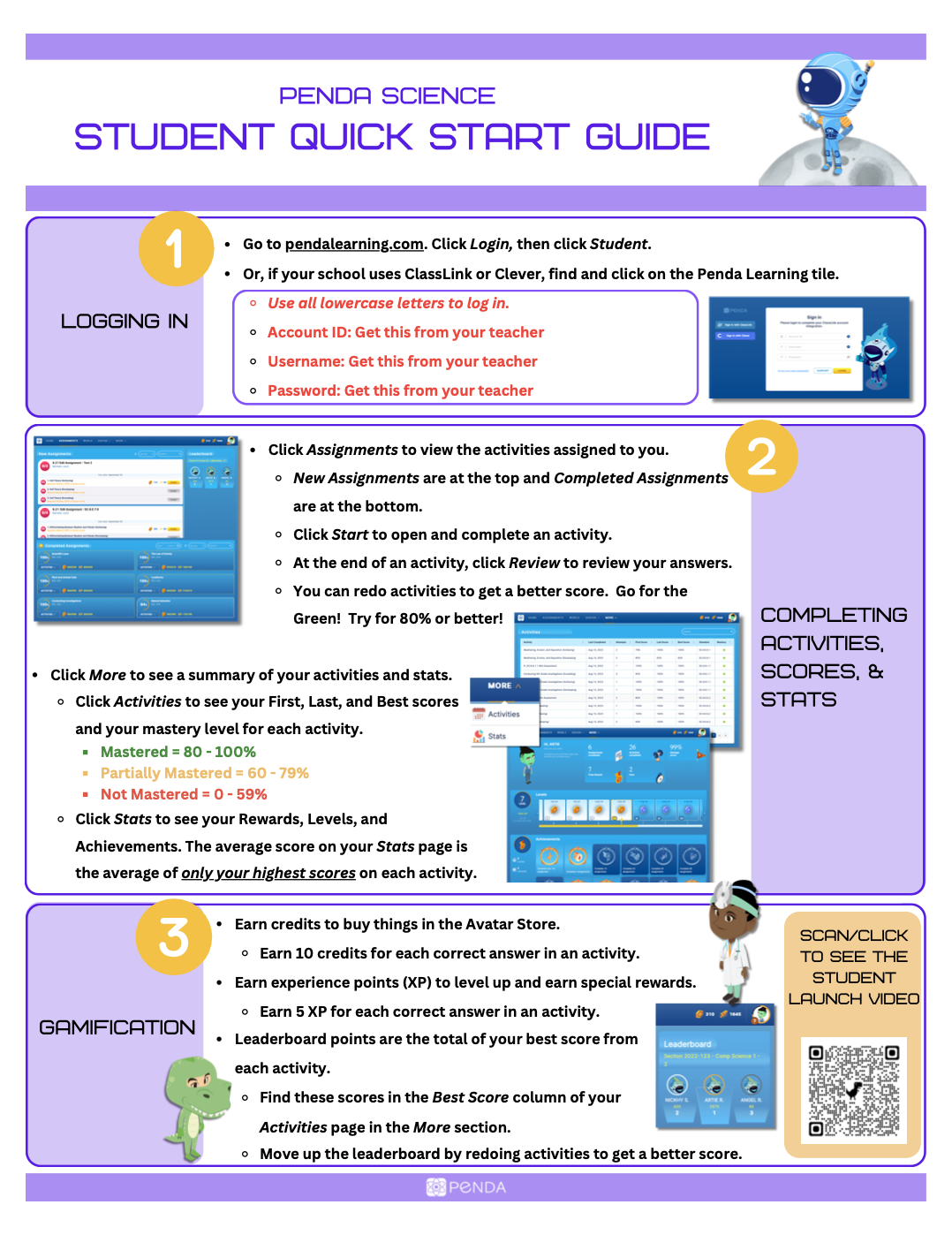 Student Quick Start Guide – Penda Learning