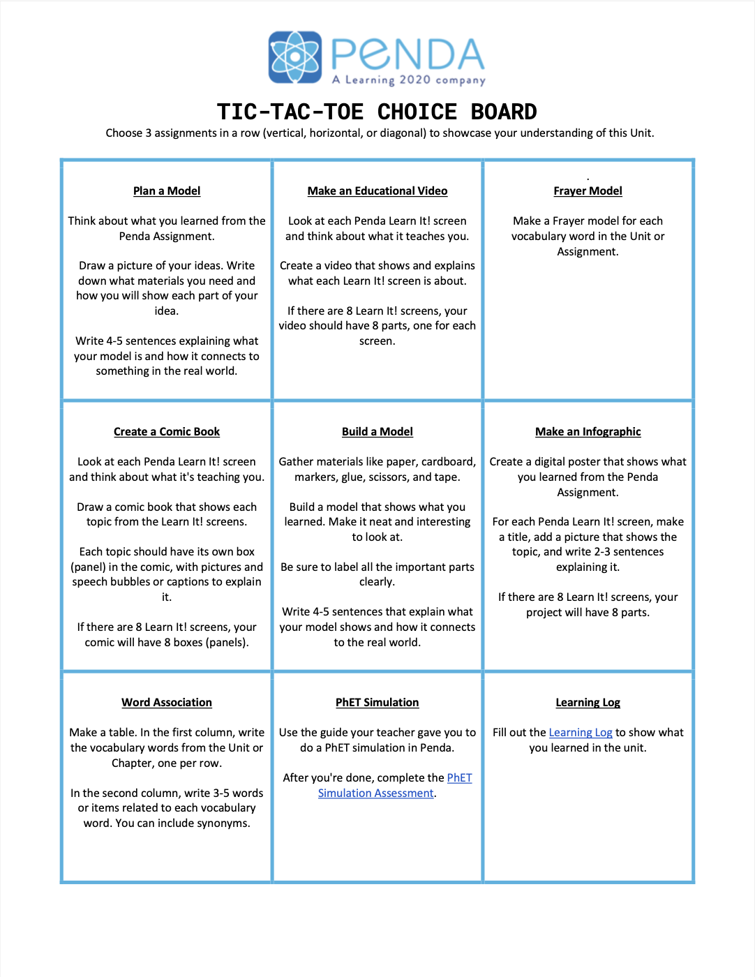 Penda Tic-Tac-Toe Board – Penda Learning